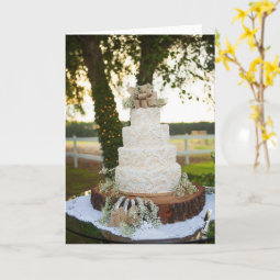 Congratulations - Rustic Wedding Cake Card | Zazzle