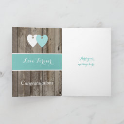 Congratulations Rustic Wedding Day turquoise Card | Zazzle