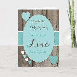 Congratulations Rustic Wedding Day turquoise Card | Zazzle