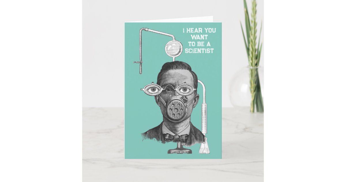 Congratulations Scientist Doctor of Science Mad Thank You Card | Zazzle