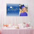 Congratulations Script Blue Gold Photo Graduation Banner | Zazzle