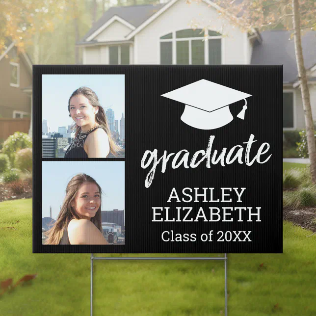 Congratulations Senior 2 Photo for Graduation Sign | Zazzle