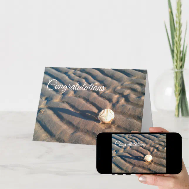 Congratulations Shell on the Beach Card | Zazzle