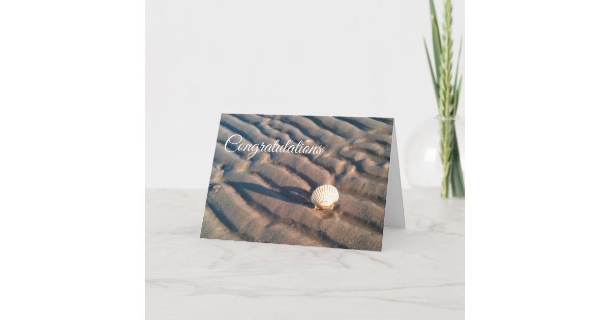 Congratulations Shell on the Beach Card | Zazzle