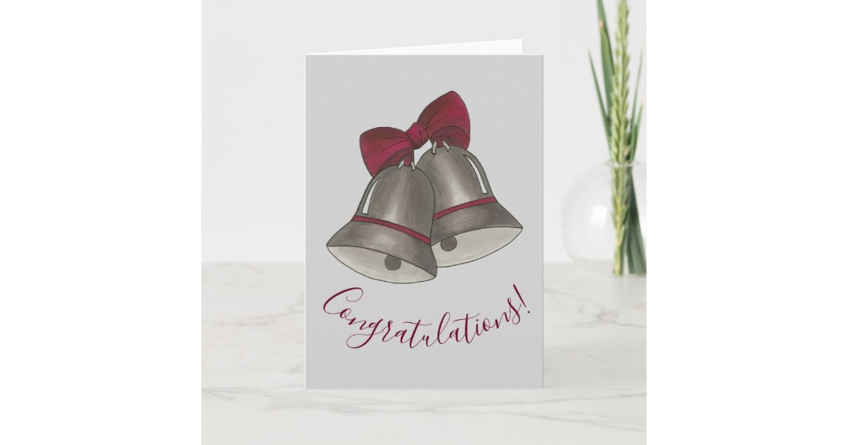 Congratulations Silver Bells Wedding Anniversary Card | Zazzle
