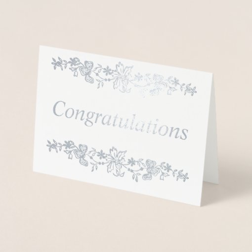 Congratulations Silver Foil Card | Zazzle