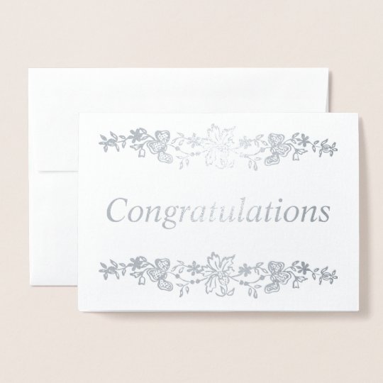 Congratulations Silver Foil Card | Zazzle.com