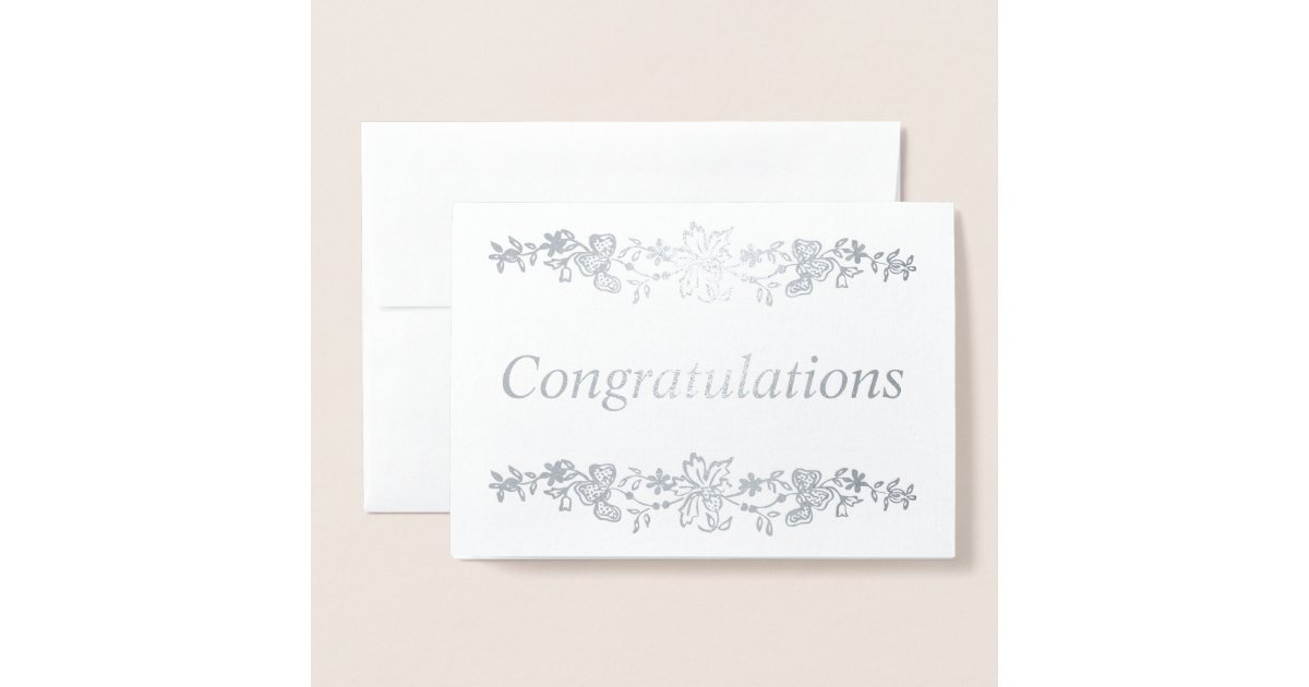 Congratulations Silver Foil Card | Zazzle