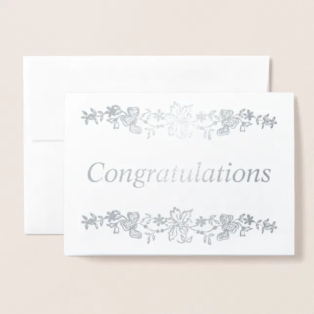 Congratulations Silver Foil Card | Zazzle