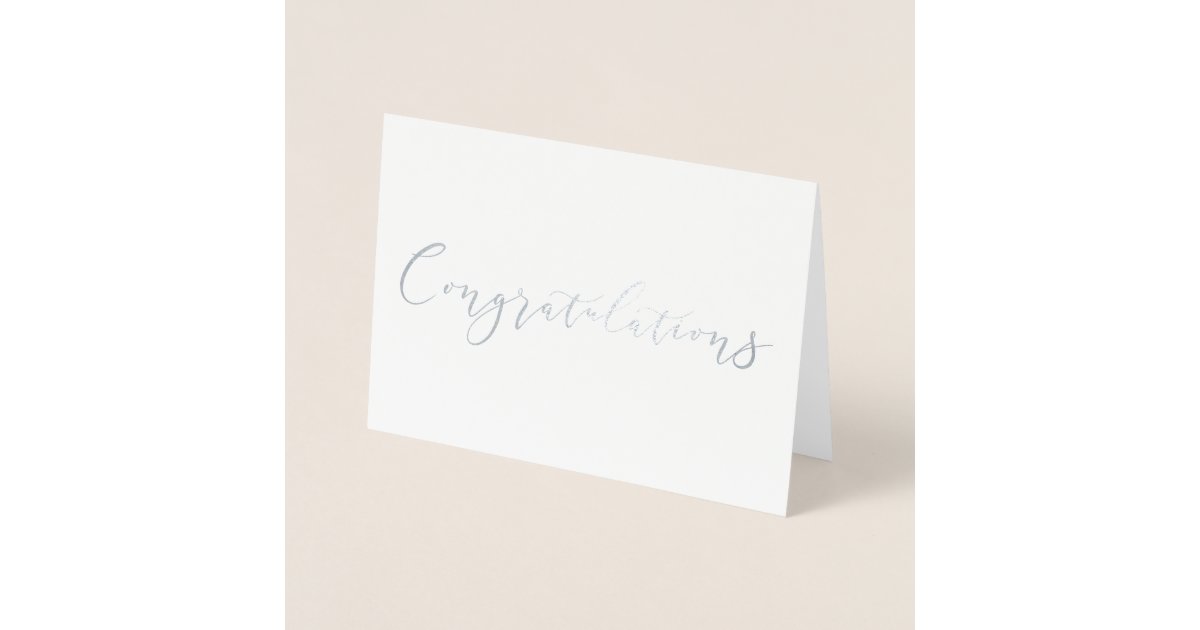 Congratulations Silver Foil Card | Zazzle