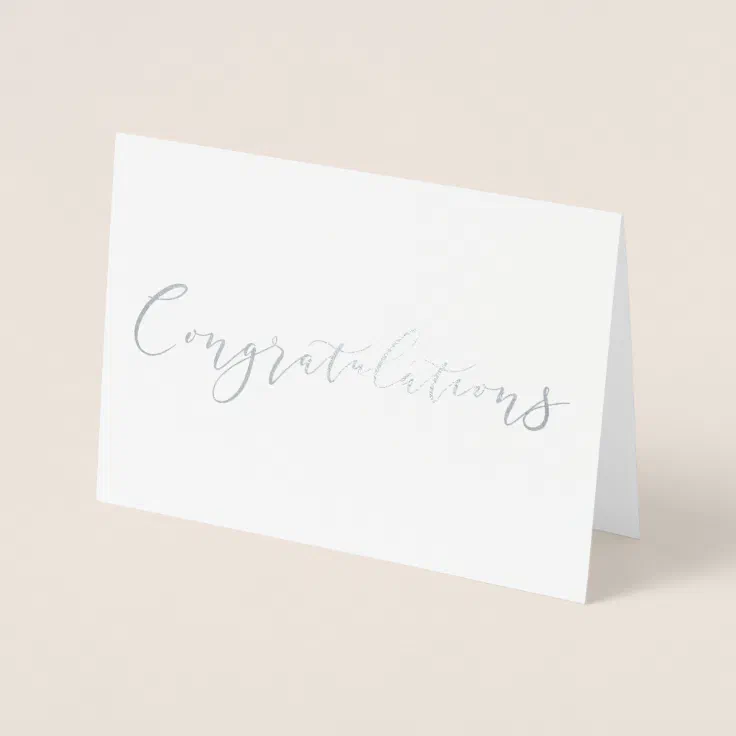Congratulations Silver Foil Card | Zazzle