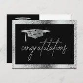 Congratulations Silver Grad Cap Graduation Postcard | Zazzle