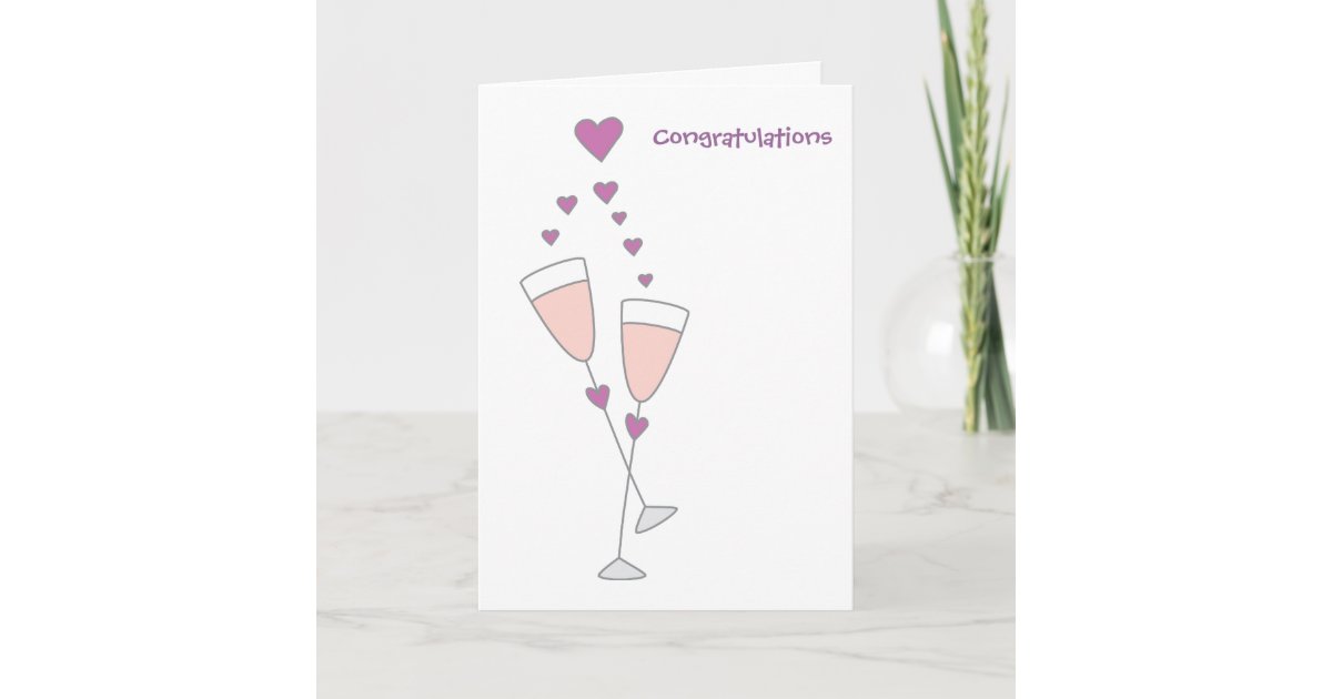 Congratulations simple champagne toast card | Zazzle