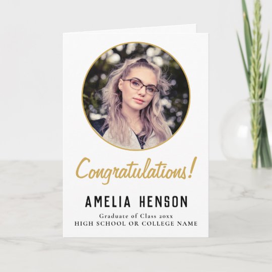 Congratulations Simple Graduate Photo Graduation Card | Zazzle.com