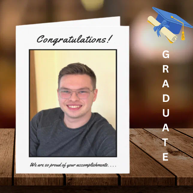 Congratulations Simple Graduate Photo Graduation Card | Zazzle