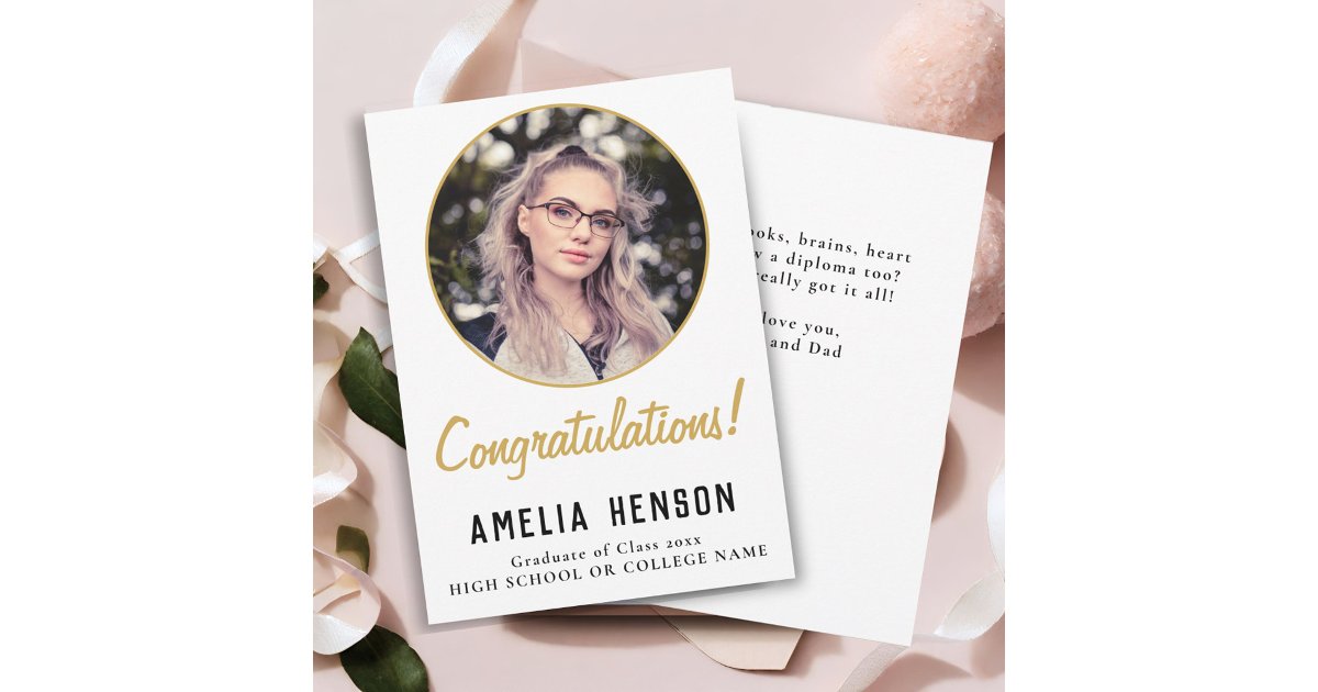 Congratulations Simple Graduate Photo Graduation Card | Zazzle