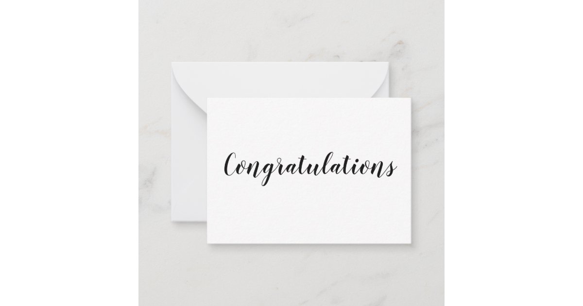 congratulations simple minimal text style card | Zazzle