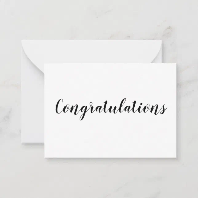 congratulations simple minimal text style card | Zazzle