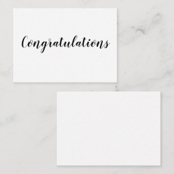 congratulations simple minimal text style card | Zazzle