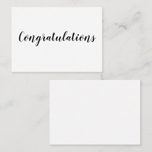 congratulations simple minimal text style card | Zazzle