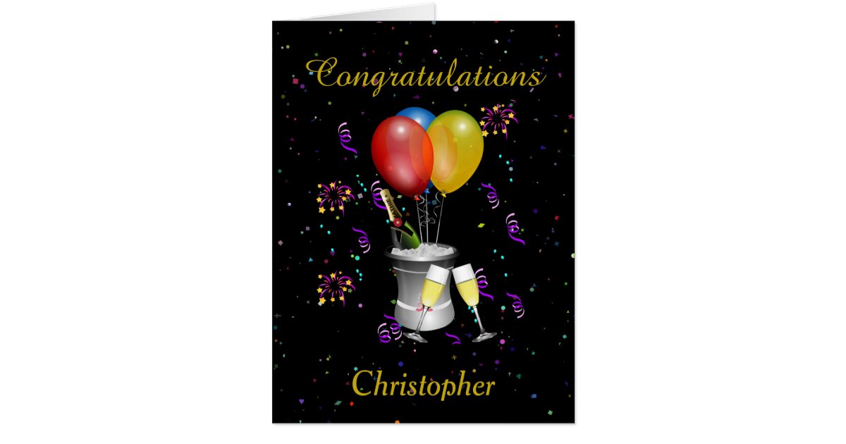 Congratulations Sparkling Wine Celebration Jumbo Card | Zazzle