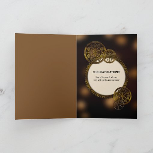 Congratulations Steampunk Metal Gear Clock Guitar Card | Zazzle