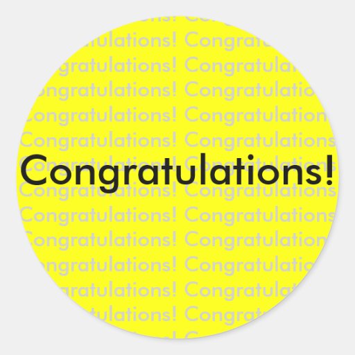 Congratulations! sticker | Zazzle