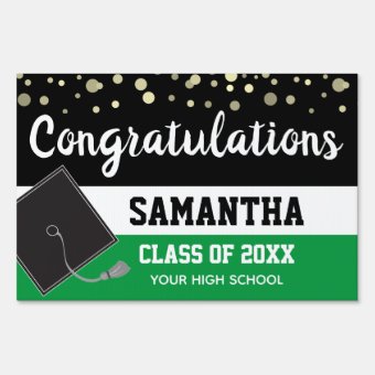 Congratulations Student Name and School Sign | Zazzle