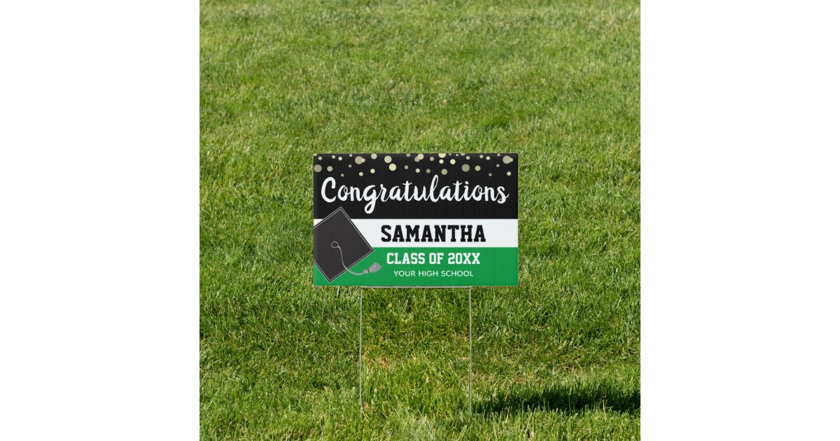 Congratulations Student Name and School Sign | Zazzle