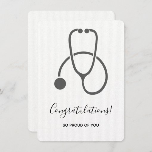Congratulations Stylish Gray Steth Grad Invitation | Zazzle