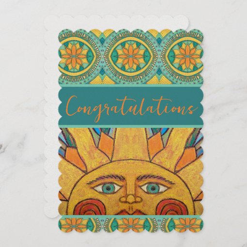 Congratulations Sun Mandala Greeting Card | Zazzle