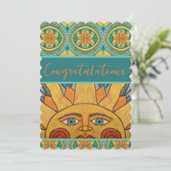 Congratulations Sun Mandala Greeting Card | Zazzle