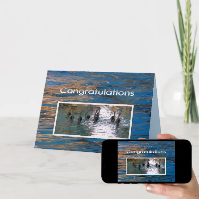 Congratulations Synchronized Swimming Blue Card | Zazzle