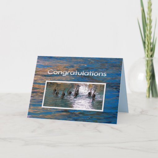 Congratulations Synchronized Swimming Blue Card | Zazzle