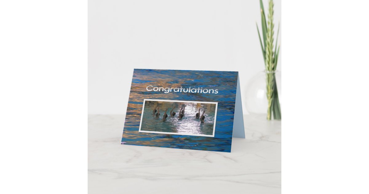 Congratulations Synchronized Swimming Blue Card | Zazzle