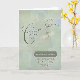 Congratulations Teaching School Graduate w-name Card | Zazzle