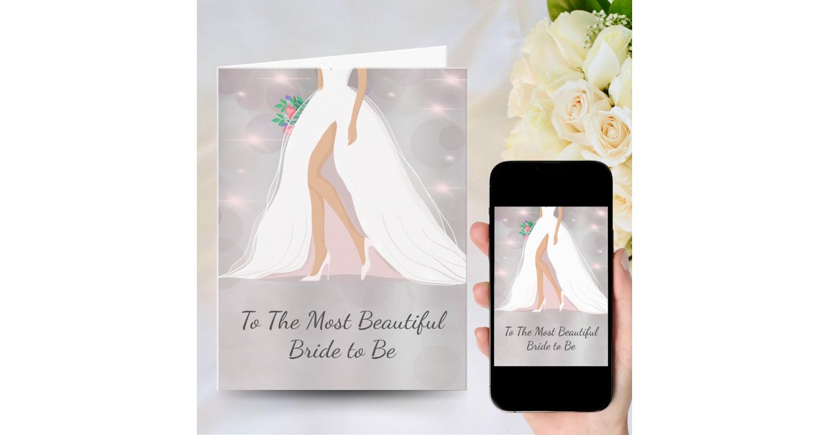 Congratulations to Bride to Be in Wedding Dress Card | Zazzle