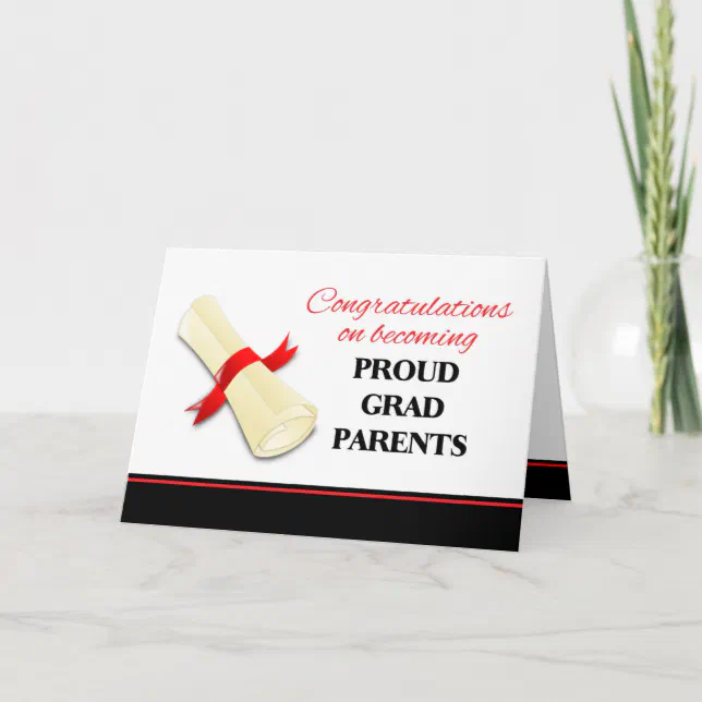 Congratulations to Grad Parents Rolled Diploma Card | Zazzle
