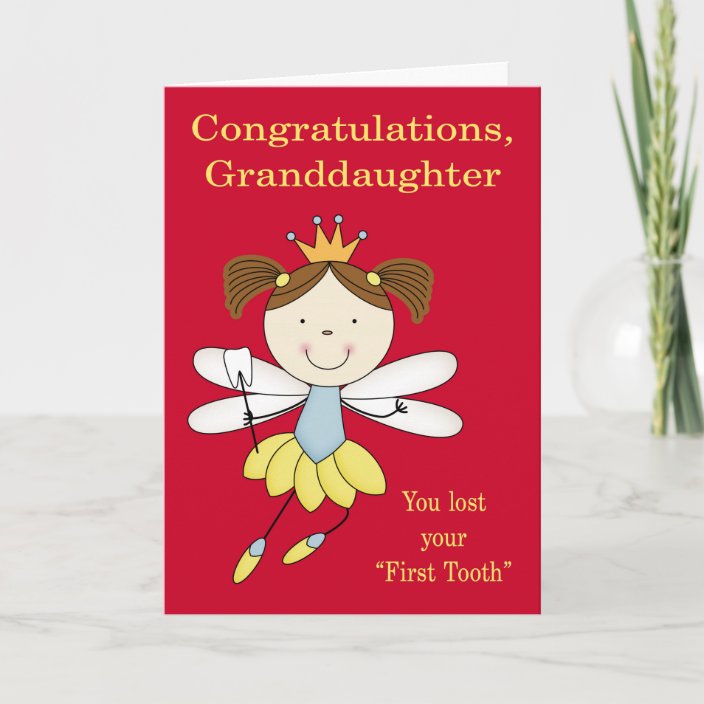Congratulations to Granddaughter, lost first tooth Card | Zazzle.com