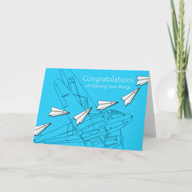 Congratulations to Pilot, Earning Your Wings Card | Zazzle