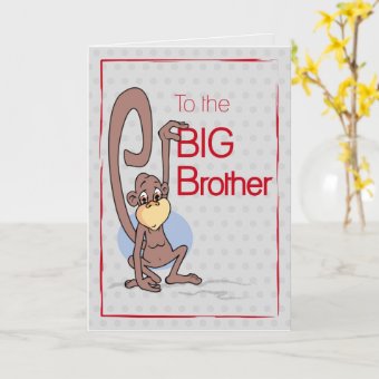 Congratulations to the Big Brother, Cute Monkey Card | Zazzle