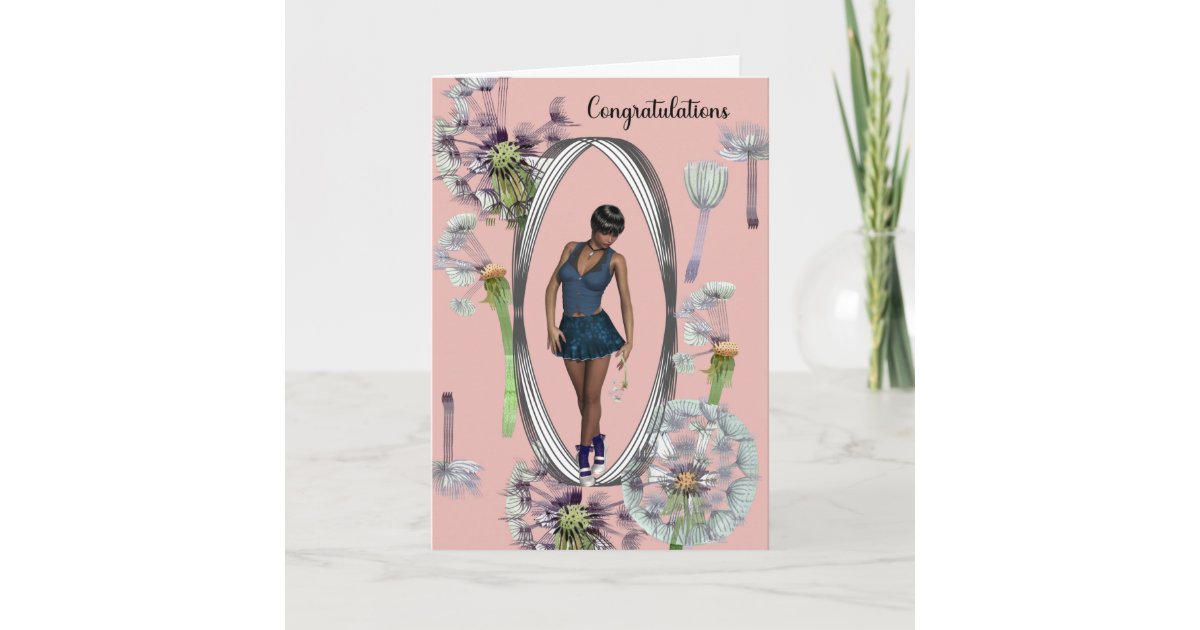 Congratulations to Young Black Girl Card | Zazzle