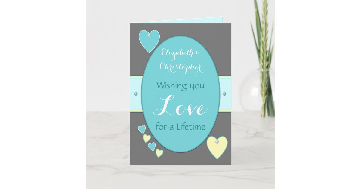 Congratulations turquoise Wedding Day greeting Card | Zazzle