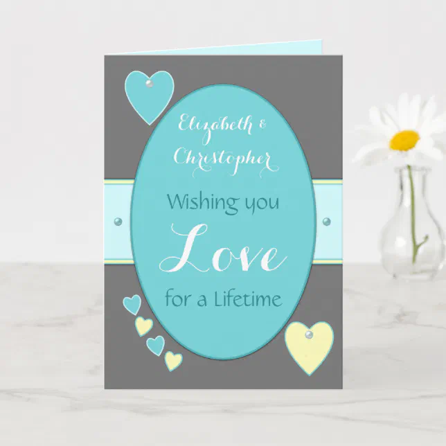 Congratulations turquoise Wedding Day greeting Card | Zazzle