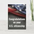 Congratulations US Citizenship American Flag Card | Zazzle
