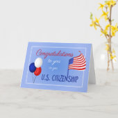 Congratulations US Citizenship US Flag and Balloon Card | Zazzle