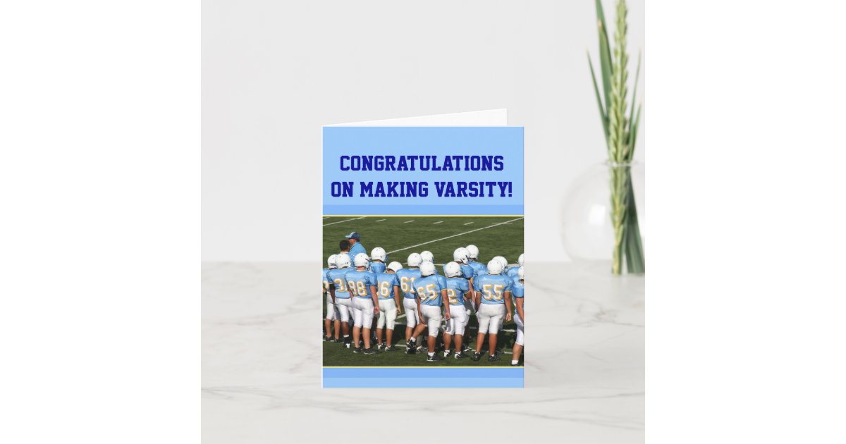 Congratulations Varsity Football greeting card | Zazzle
