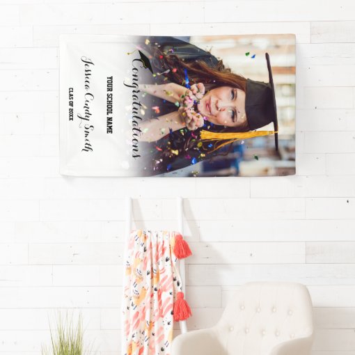 Congratulations Vertical Photo Graduation Party Banner | Zazzle