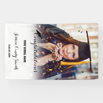 Congratulations Vertical Photo Graduation Party Banner | Zazzle