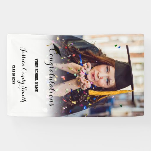 Congratulations Vertical Photo Graduation Party Banner | Zazzle